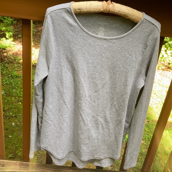 Joan Vass | Tops | Joan Vass Soft Grey Shirt | Poshmark